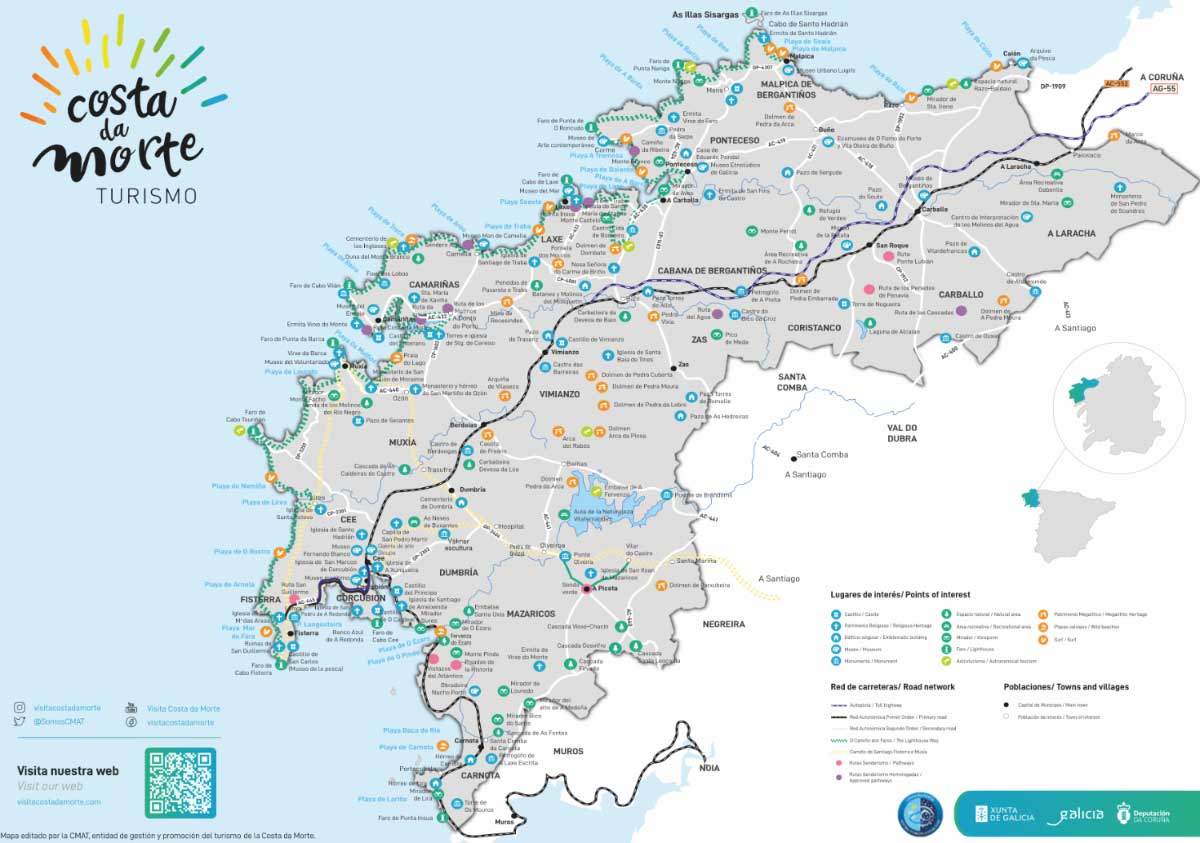 Mapa interactivo de la Costa da Morte